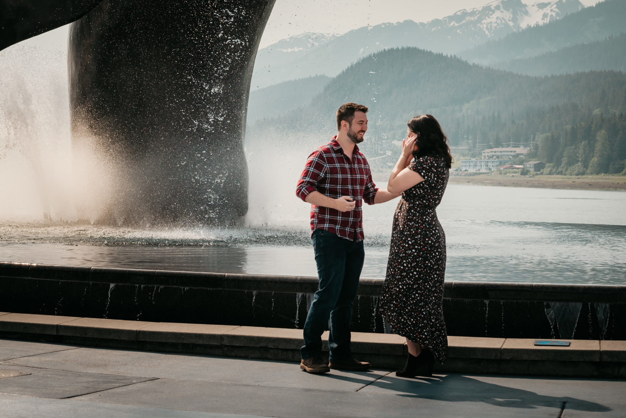Surprise Proposal at the Whale Statue in Juneau Alaska | Tyler and ...