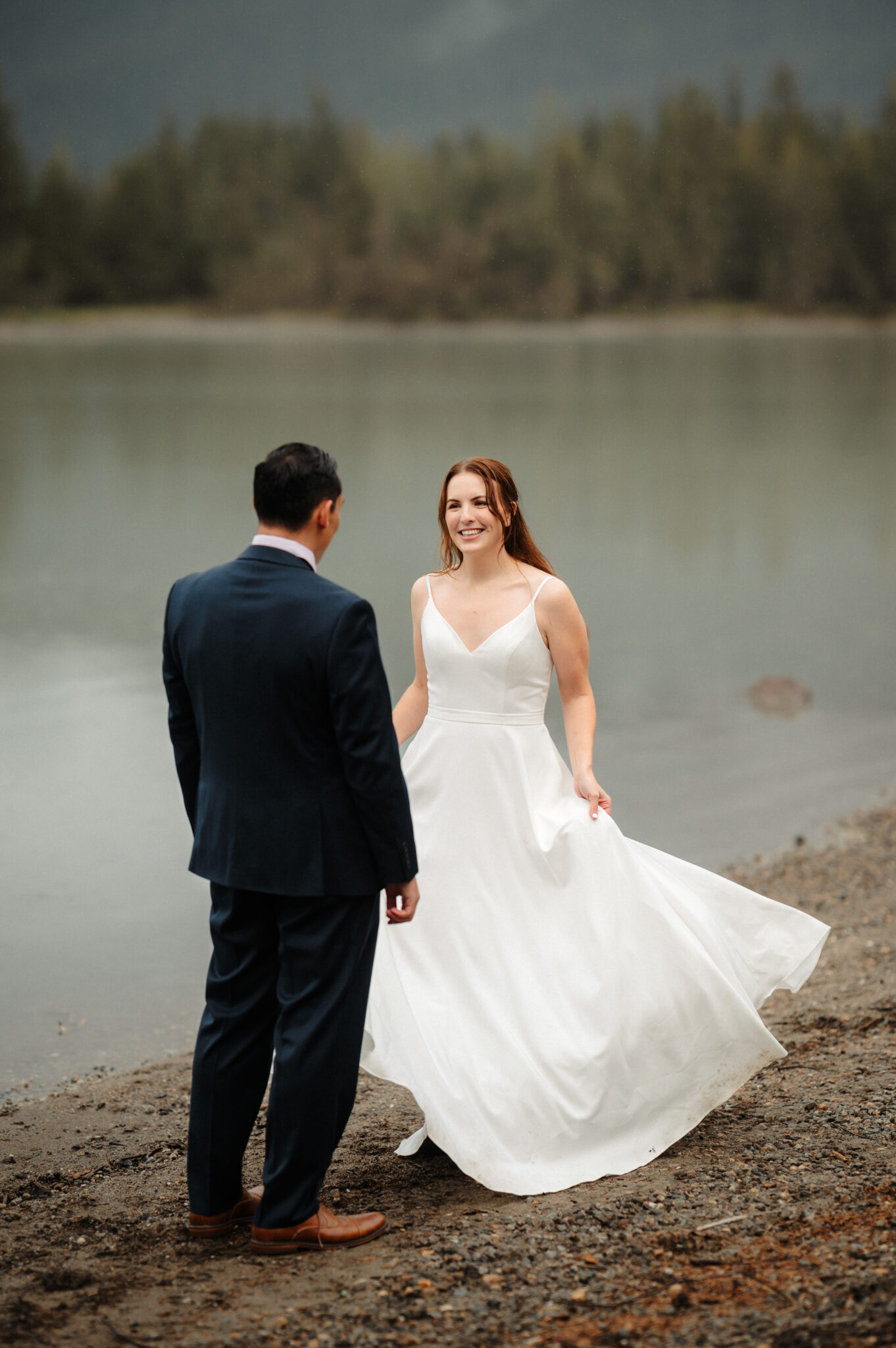 Rainy Juneau Wedding Portraits with a Rainbow - wildirisphoto.com