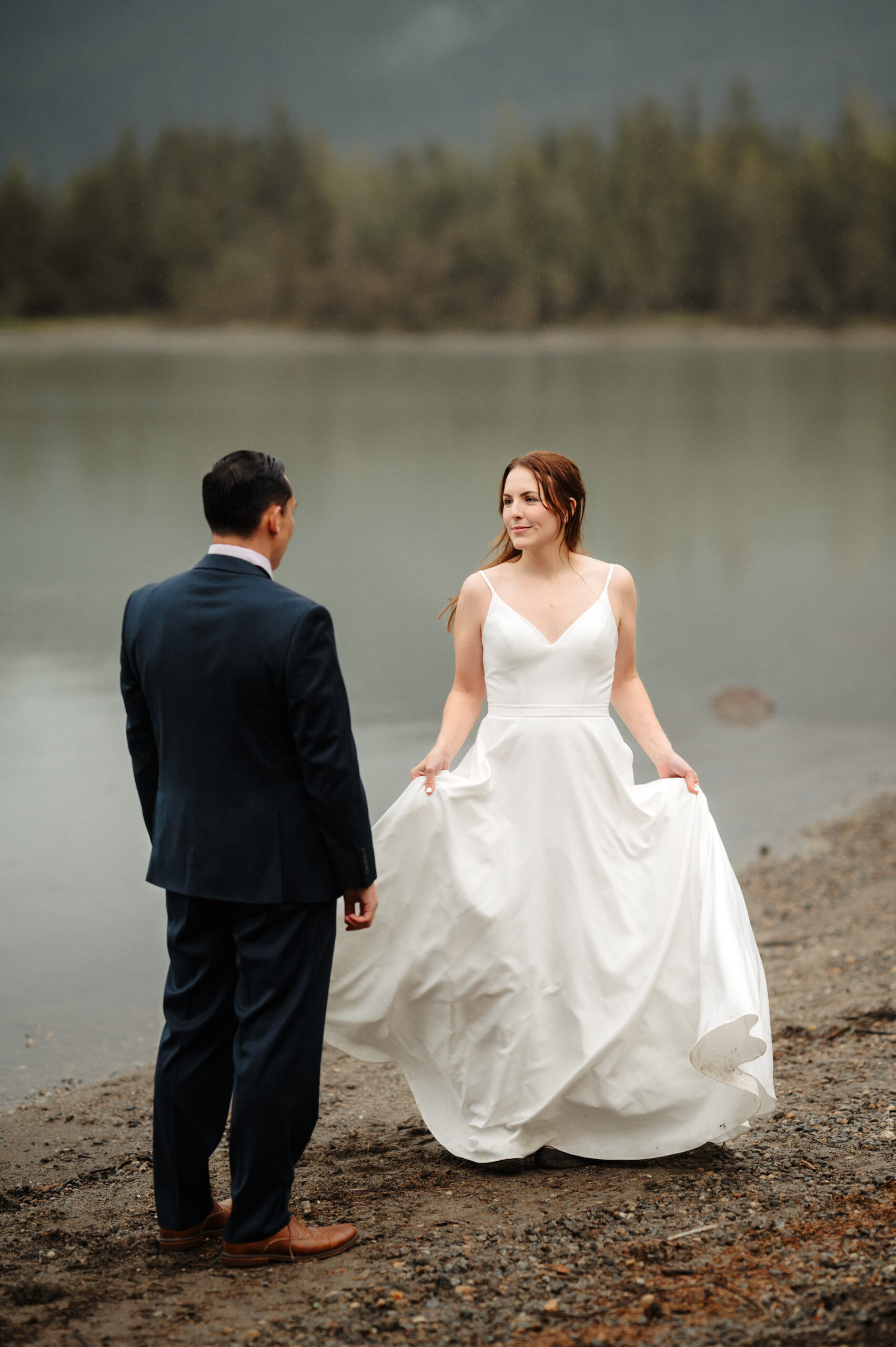 Rainy Juneau Wedding Portraits with a Rainbow - wildirisphoto.com