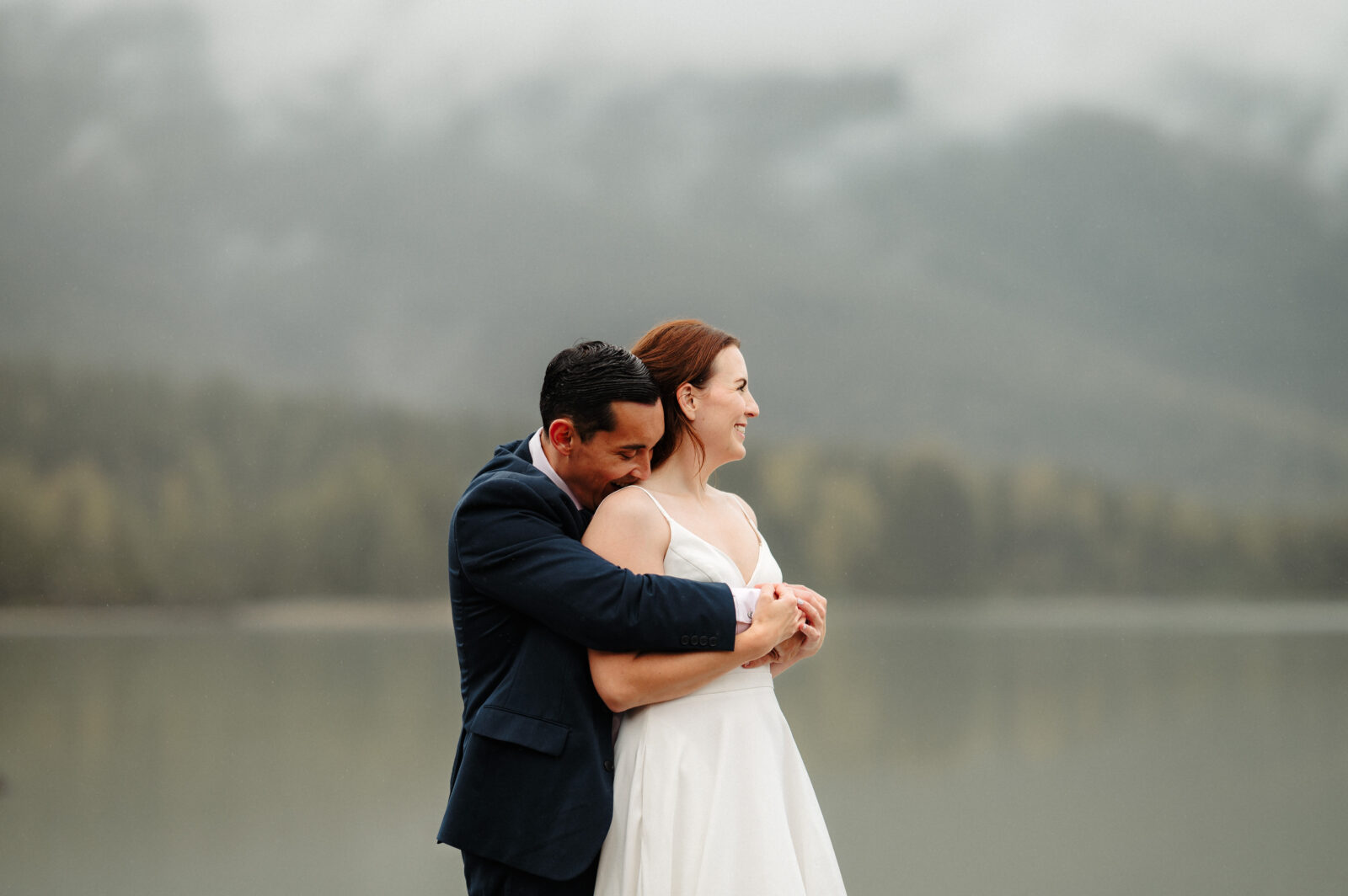 Rainy Juneau Wedding Portraits with a Rainbow - wildirisphoto.com