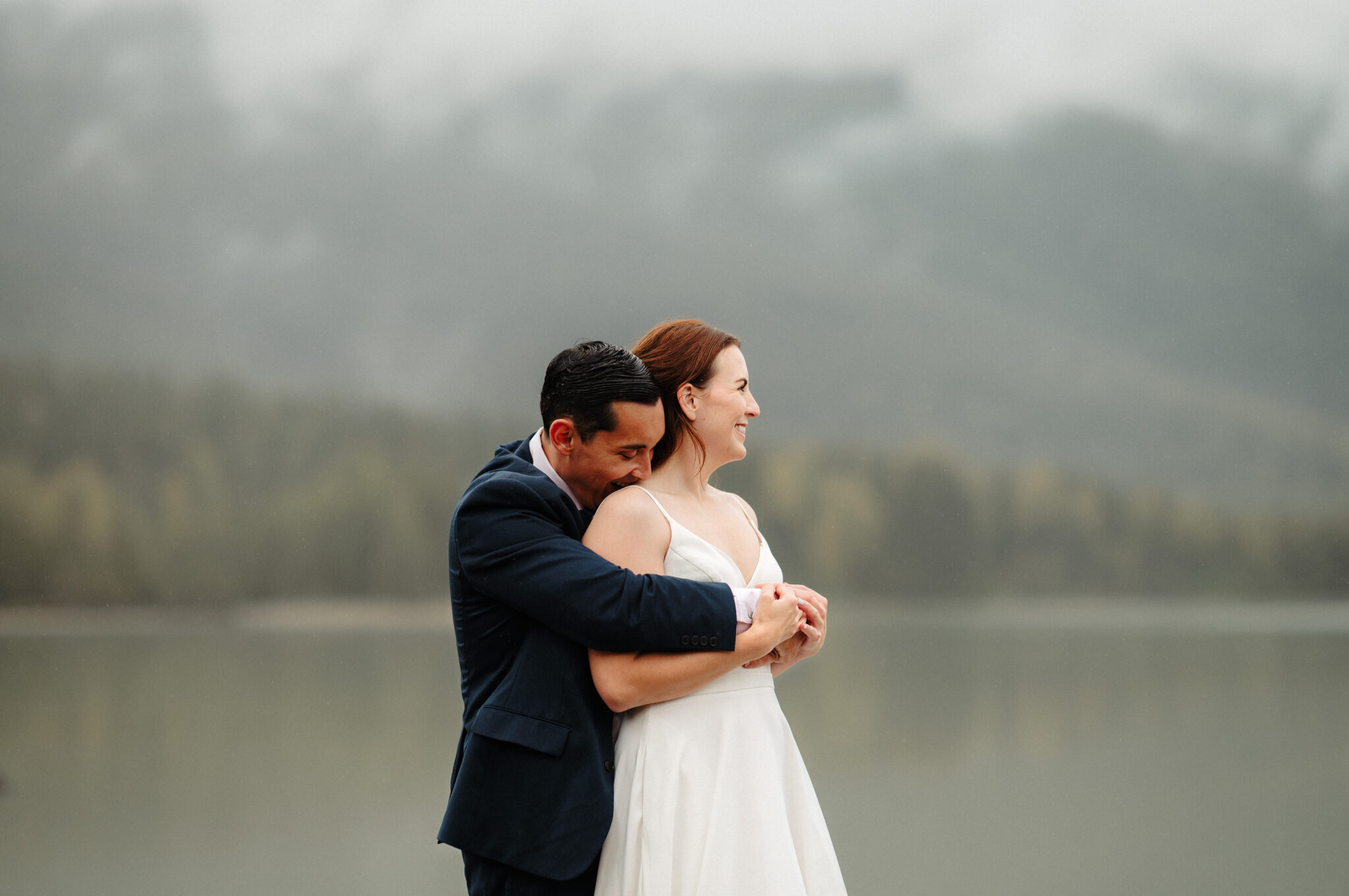 Rainy Juneau Wedding Portraits with a Rainbow - wildirisphoto.com